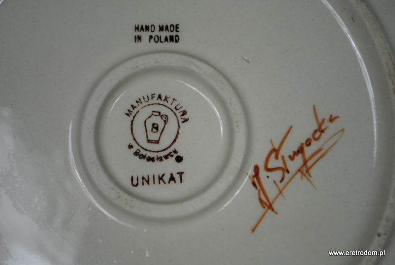 Bolesławiec Jan Paweł II patera talerz dekoracyjny 25,5 cm - eRetrodom.pl